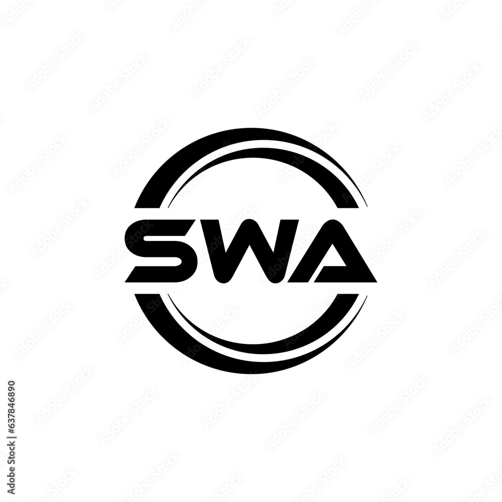 SWA letter logo design with white background in illustrator, vector ...