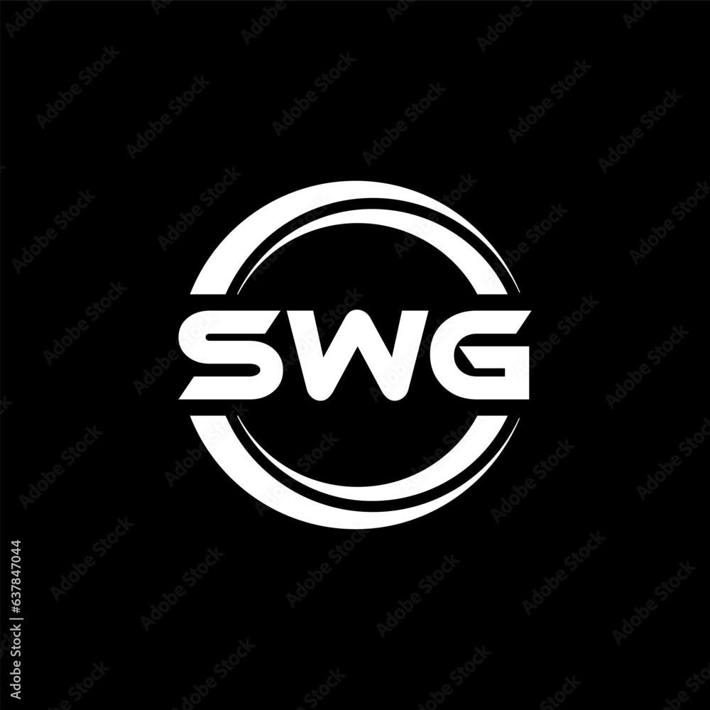 SWG letter logo design with black background in illustrator, vector ...