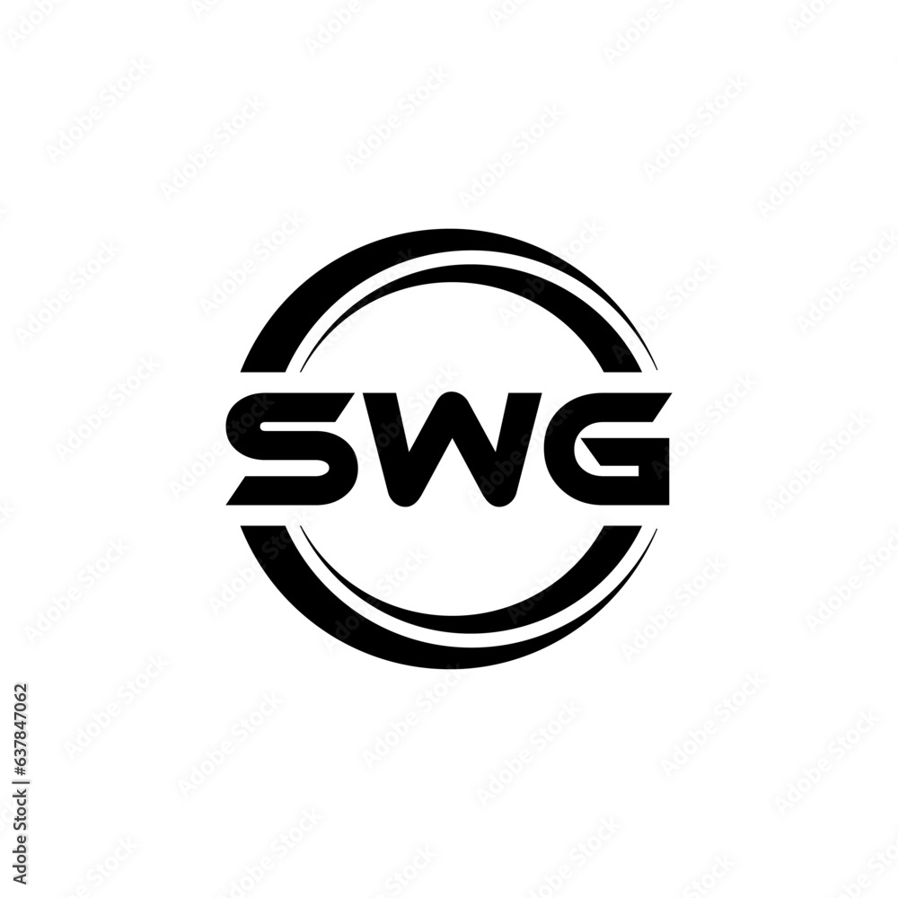 SWG letter logo design with white background in illustrator, vector ...