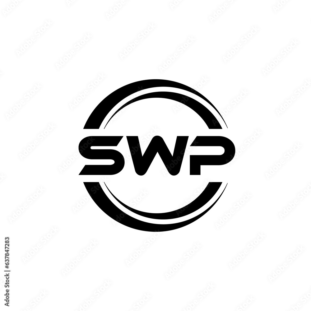Vecteur Stock SWP letter logo design with white background in illustrator, vector logo modern ...
