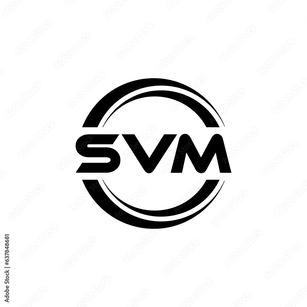SVM letter logo design with white background in illustrator, vector ...