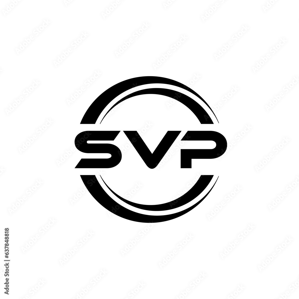 SVP letter logo design with white background in illustrator, vector ...