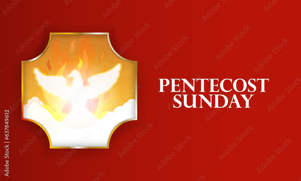 Pentecost Sunday Greeting Banner with copy space template. Holy Spirit ...