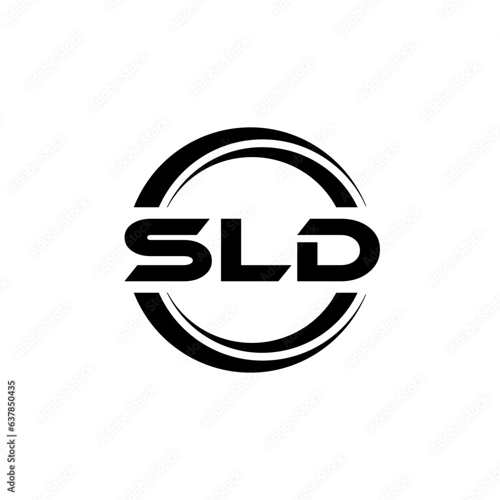 SLD letter logo design with white background in illustrator, vector ...