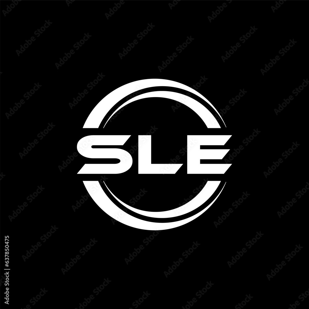 SLE letter logo design with black background in illustrator, vector ...