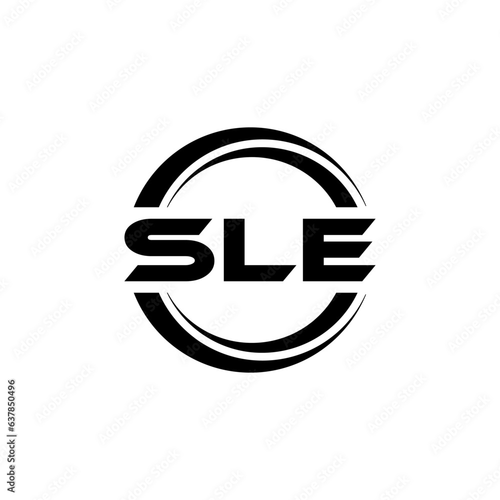 SLE letter logo design with white background in illustrator, vector ...