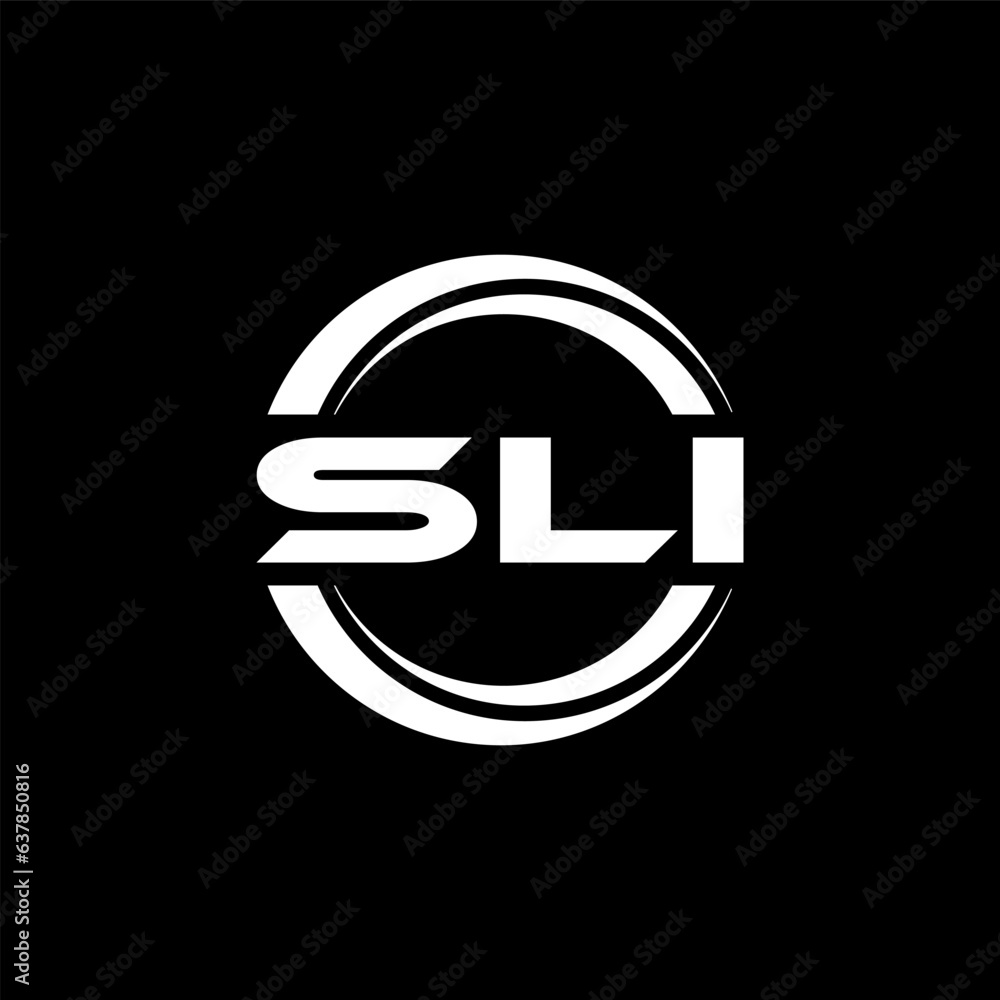 SLI letter logo design with black background in illustrator, vector ...