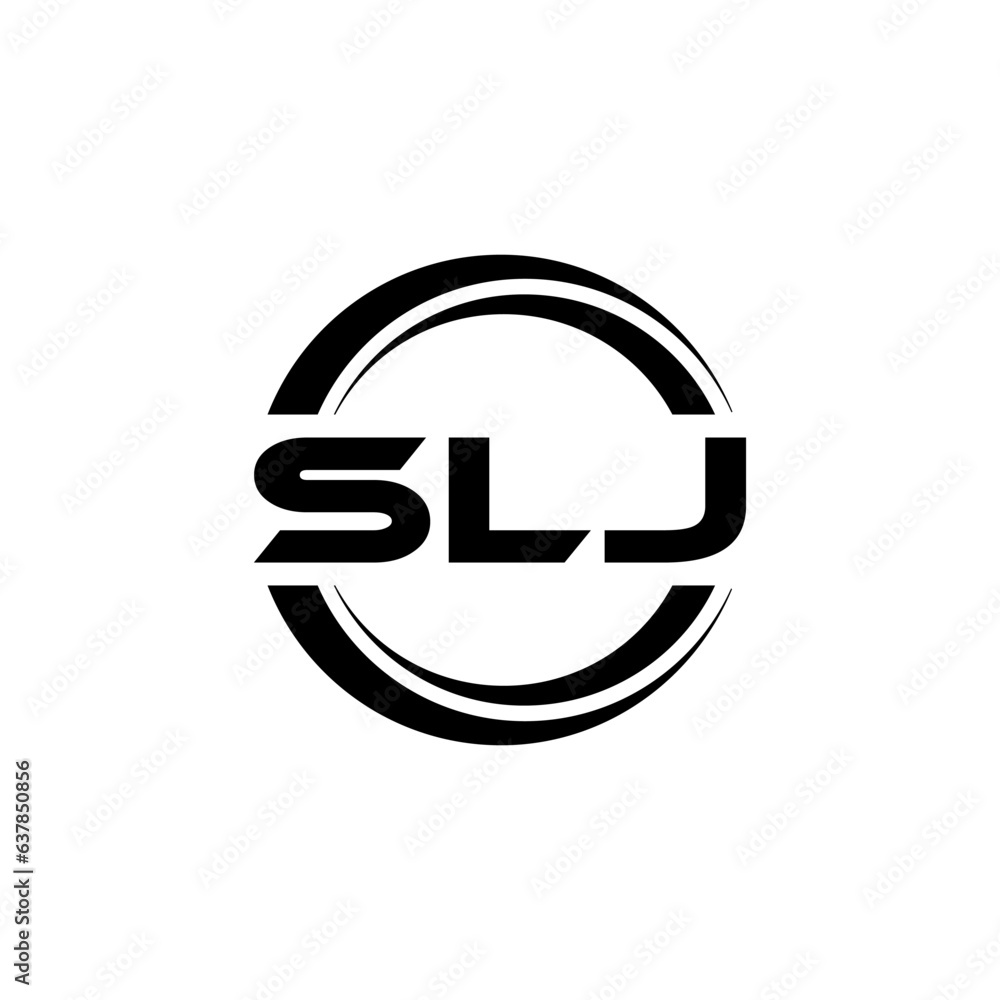 SLJ letter logo design with white background in illustrator, vector ...