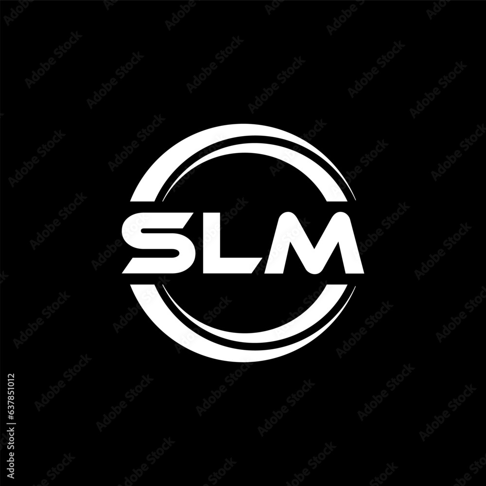 SLM letter logo design with black background in illustrator, vector ...
