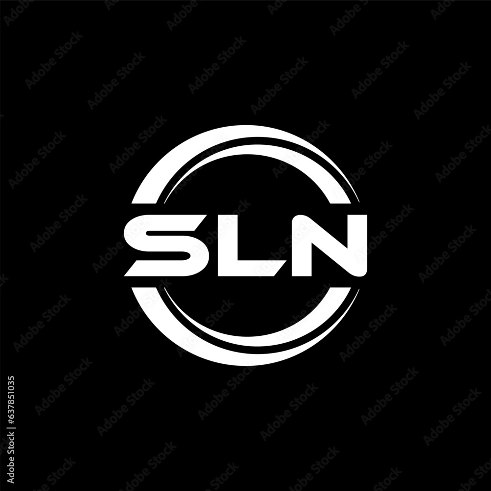 SLN letter logo design with black background in illustrator, vector ...
