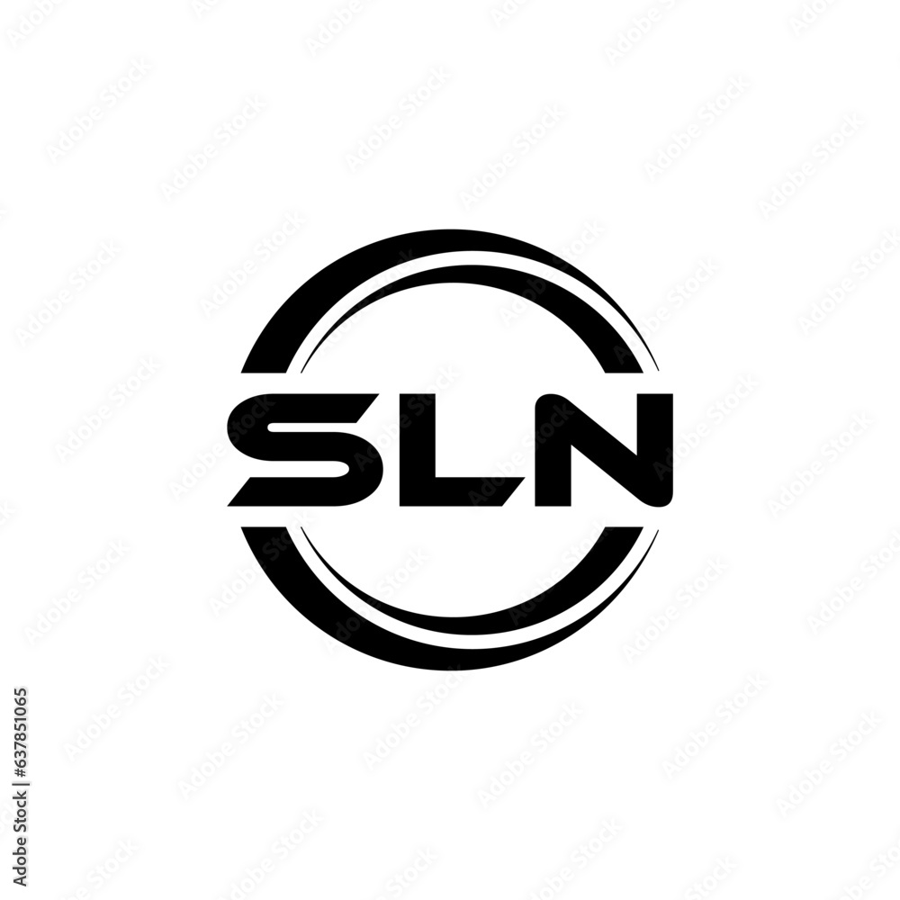 SLN letter logo design with white background in illustrator, vector ...