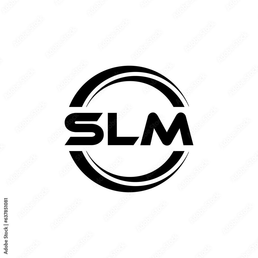 SLM letter logo design with white background in illustrator, vector ...
