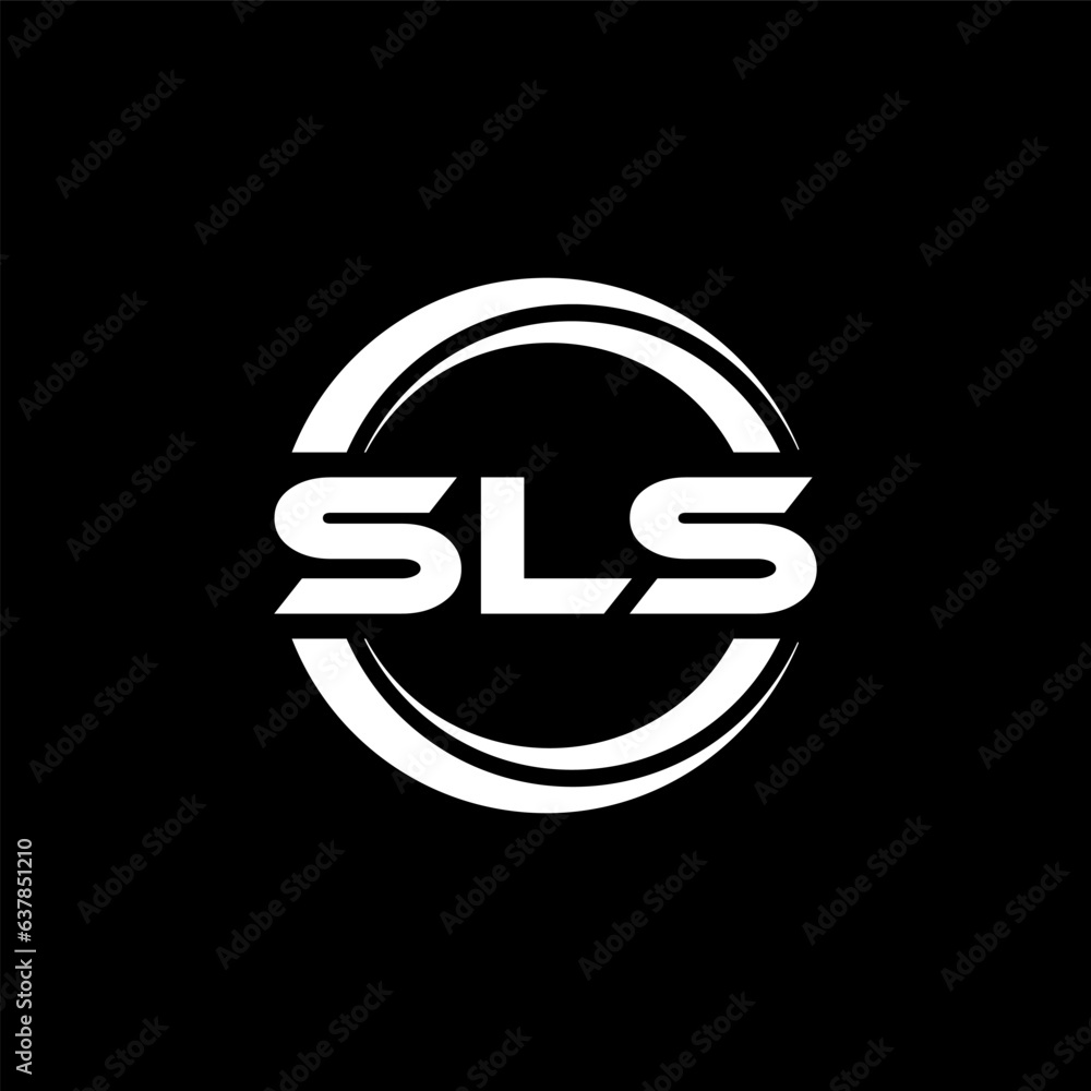 SLS letter logo design with black background in illustrator, vector ...