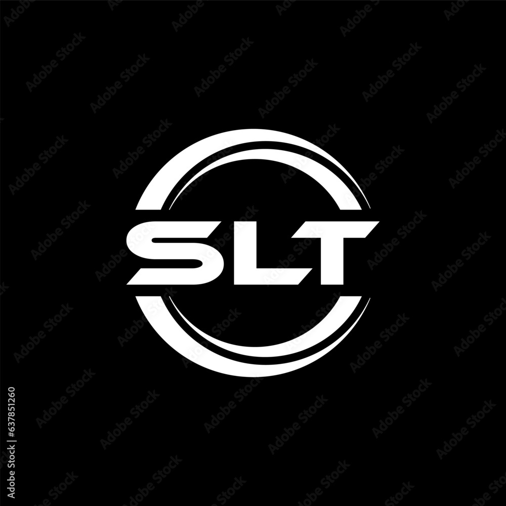 SLT letter logo design with black background in illustrator, vector ...