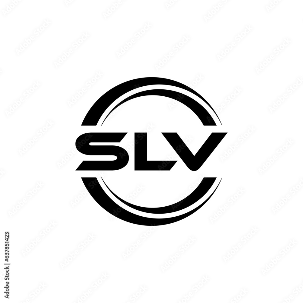 SLV letter logo design with white background in illustrator, vector ...
