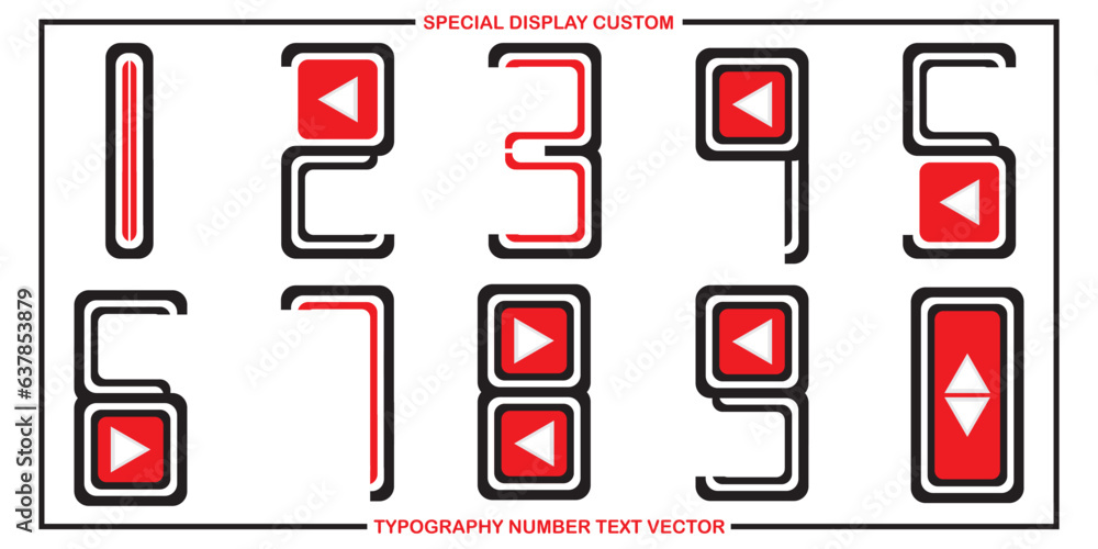 assorted digital custom vector numbers. minimum. Color gradation. Dark ...