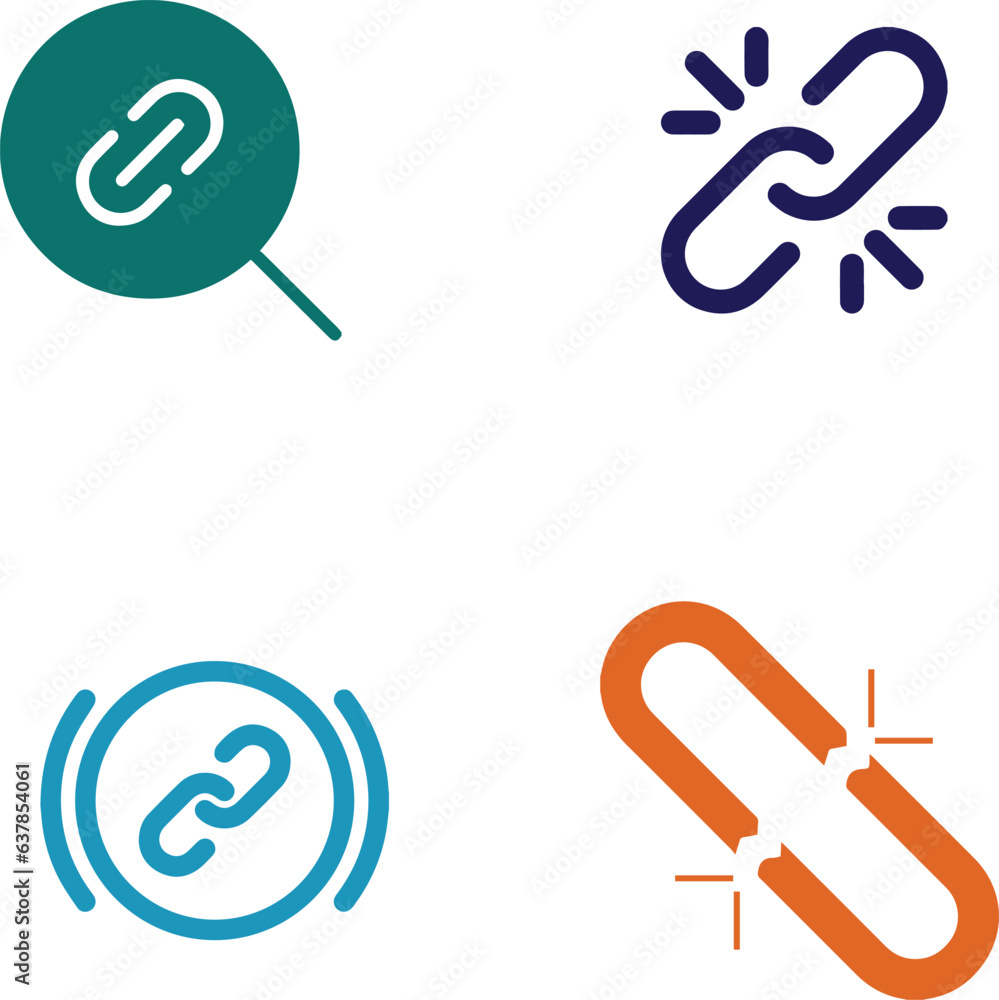 Interconnected Links - Quartet of Link Icons. Explore a collection of ...