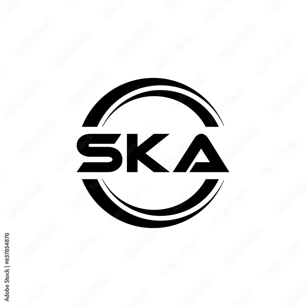 SKA letter logo design with white background in illustrator, vector ...
