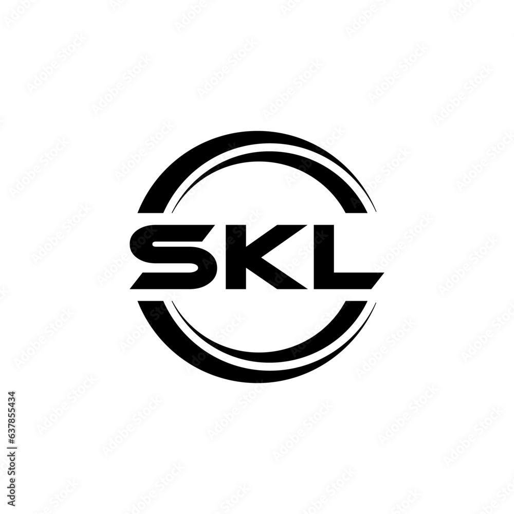 SKL letter logo design with white background in illustrator, vector ...