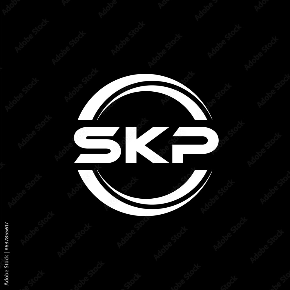 SKP letter logo design with black background in illustrator, vector ...