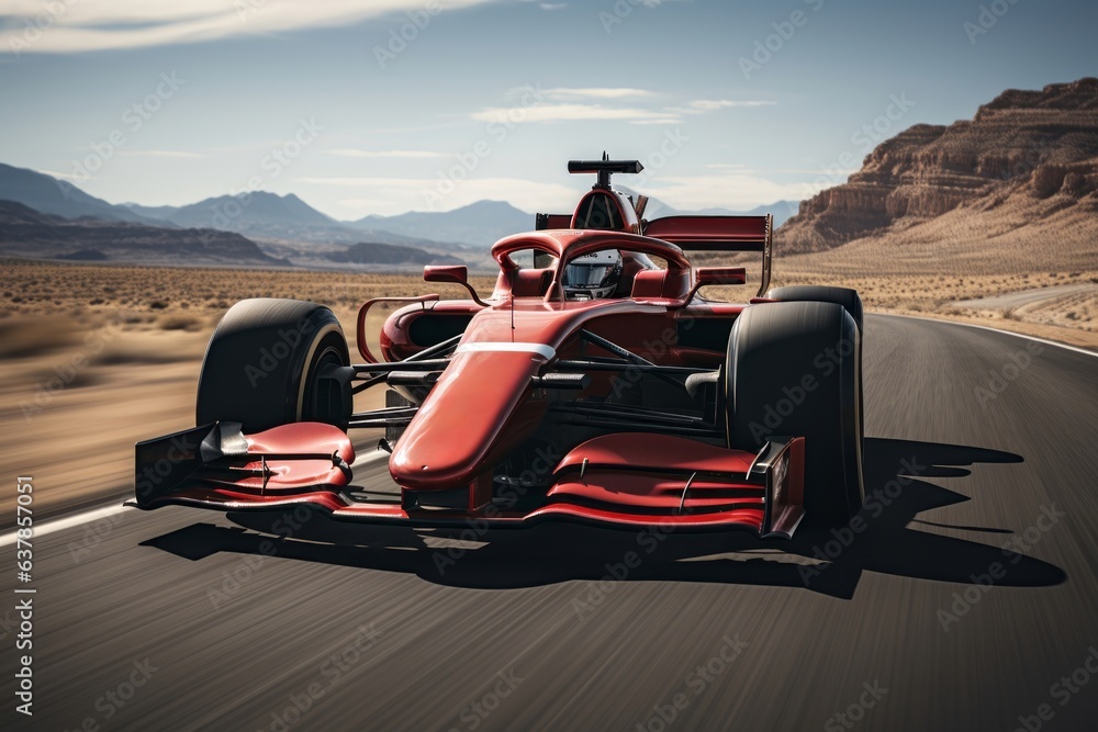 close up a formula 1 car at full speed on a racing circuit. Stock Photo ...
