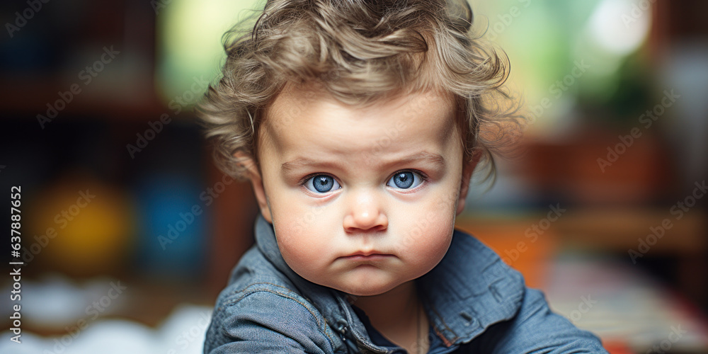 Stern Baby Face: A Look of Determination: A photo of a baby with a ...