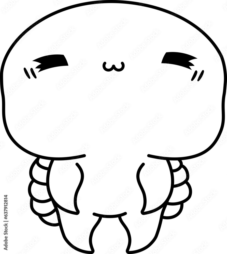 Kawaii Sea Turtle Outline, Cute Underwater Animal Stock Vector | Adobe ...