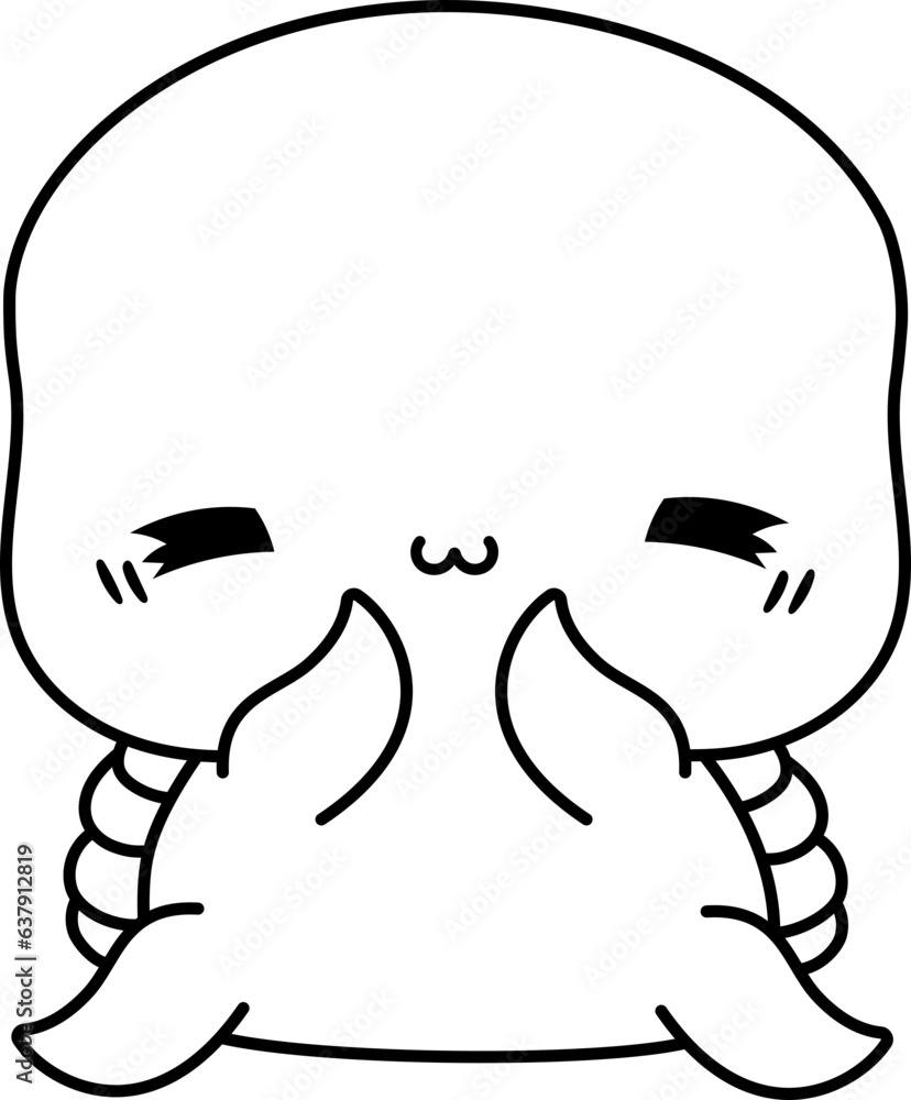 Kawaii Sea Turtle Coloring Page, Cute Marine Animal Stock Vector ...