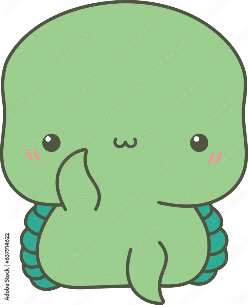 Cute Sea Turtle, Kawaii Sea Animal Stock Vector | Adobe Stock