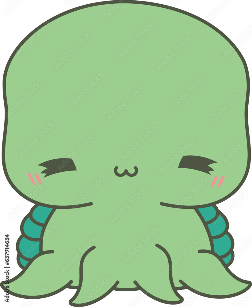 Kawaii Sea Turtle, Cute Sea Animal Stock Vector | Adobe Stock