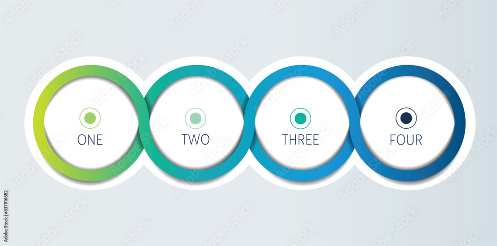 Four step template for presentation. 4 steps options, elements ...