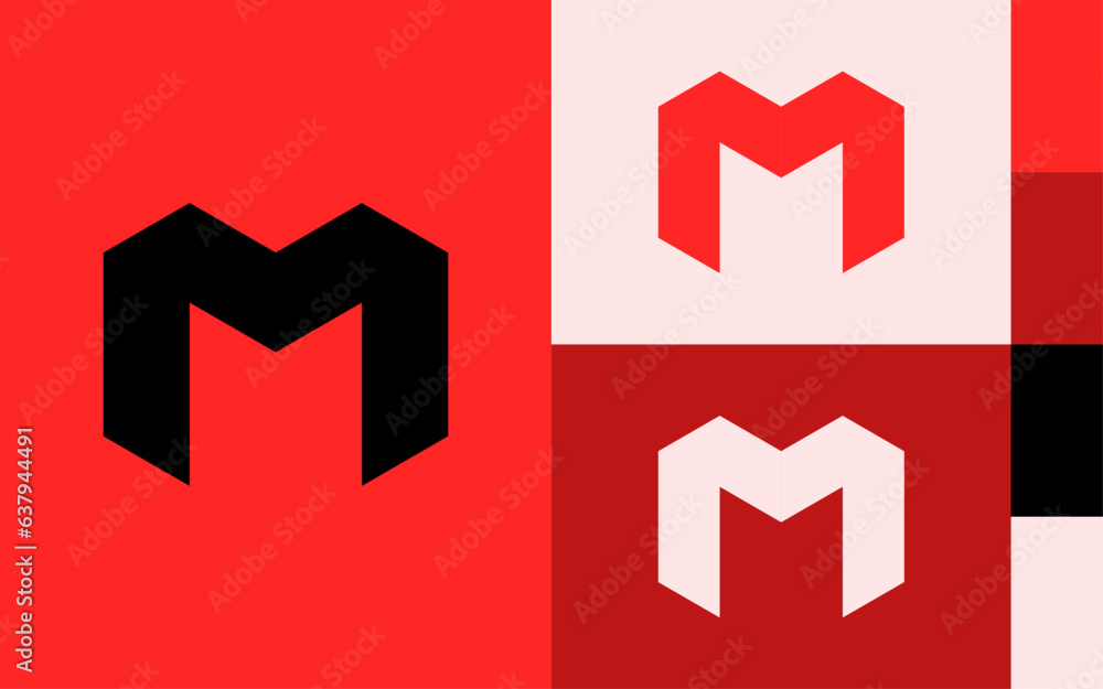 creative logo design to letter M symbol mark, shape logo design, vector ...