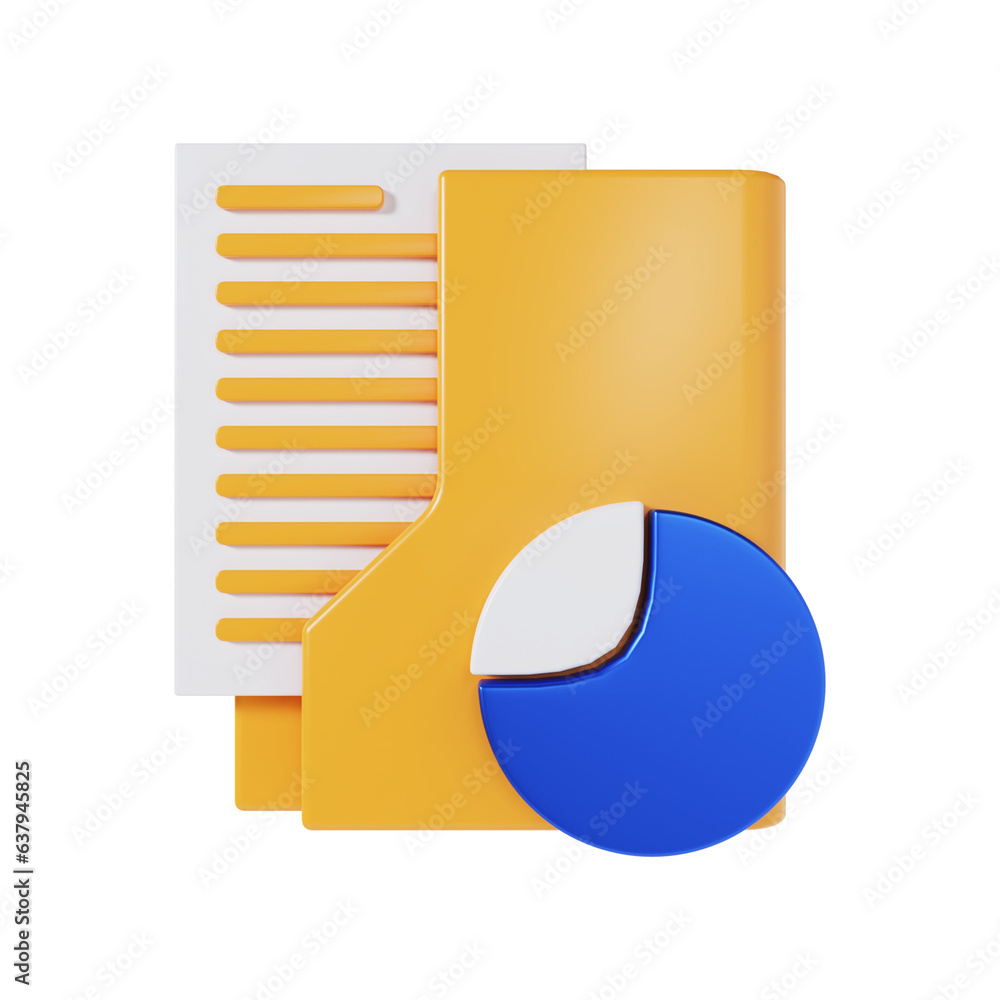 Analysis Folder Icon 3d illustration Stock Illustration | Adobe Stock