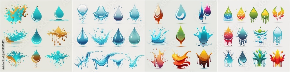 Water splash and drop logo collection Logos are vector based and can be ...