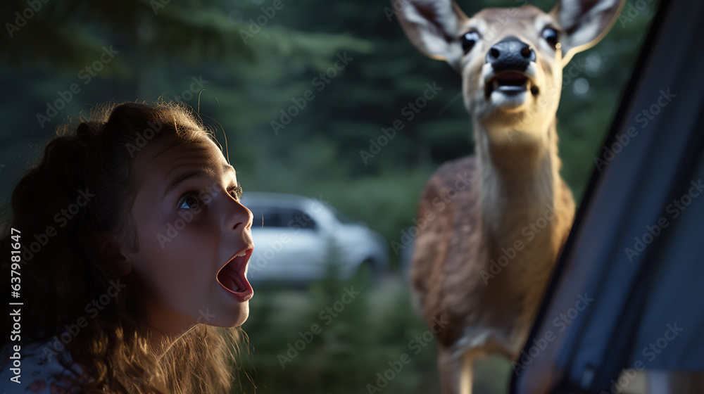 Wildlife Encounter: An image of a camper's surprised expression as they ...