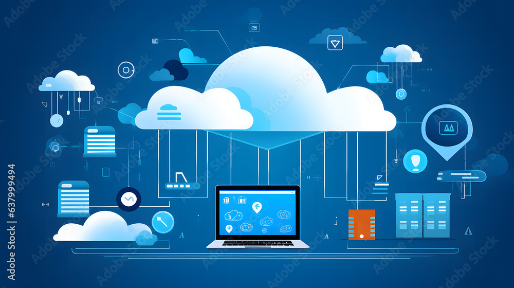 Infographic presenting the advantages of cloud computing and displays a ...