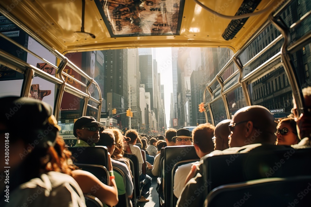 Tourists Capturing Landmarks on Open-Deck Bus Tour. Generative AI ...