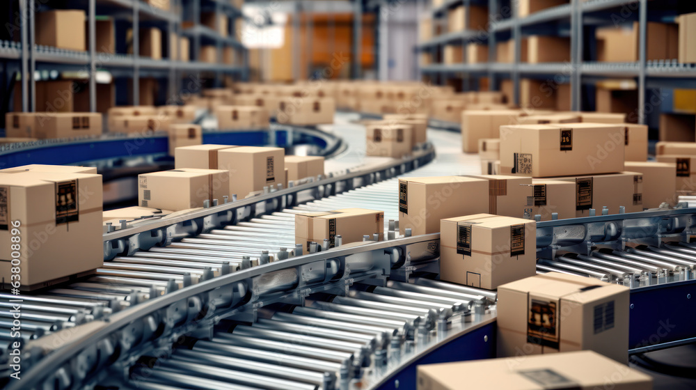 Automated Retail Warehouse AGV Robots with Infographics Delivering ...