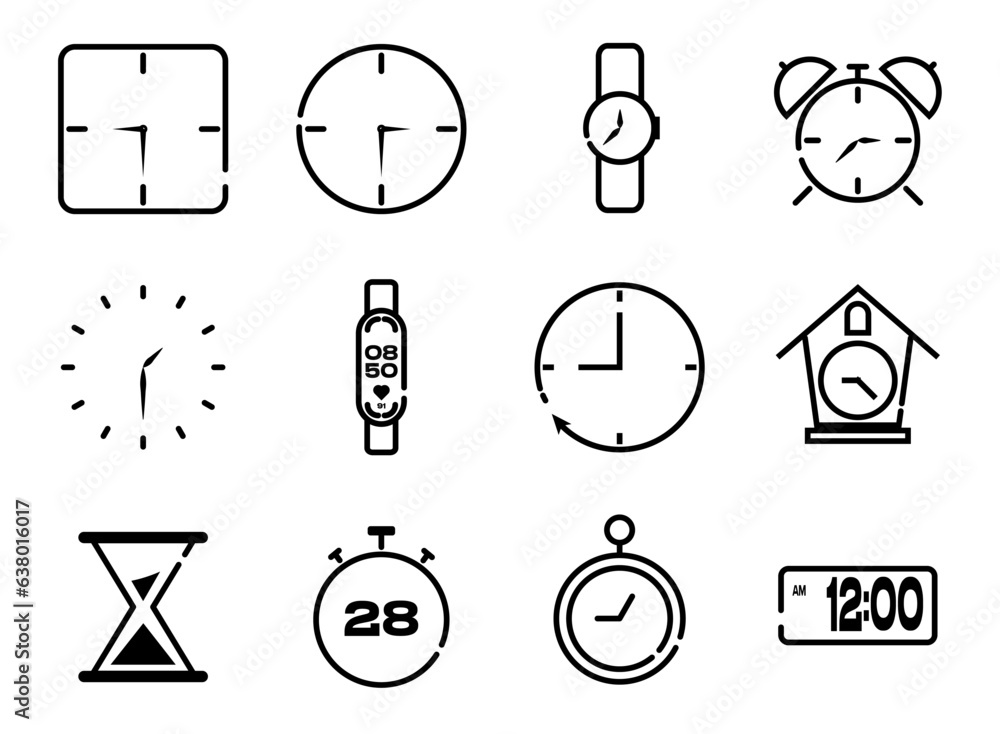 Time and clock, icon clock, timer, speed, alarm clock, icon clockon ...