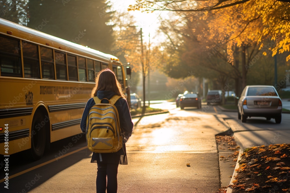 a school bus making its morning route. The scene is imbued with a sense ...