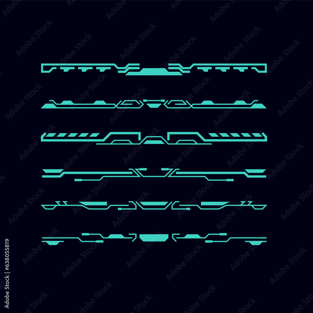 Futuristic HUD header and footer interface vector elements from Sci Fi ...
