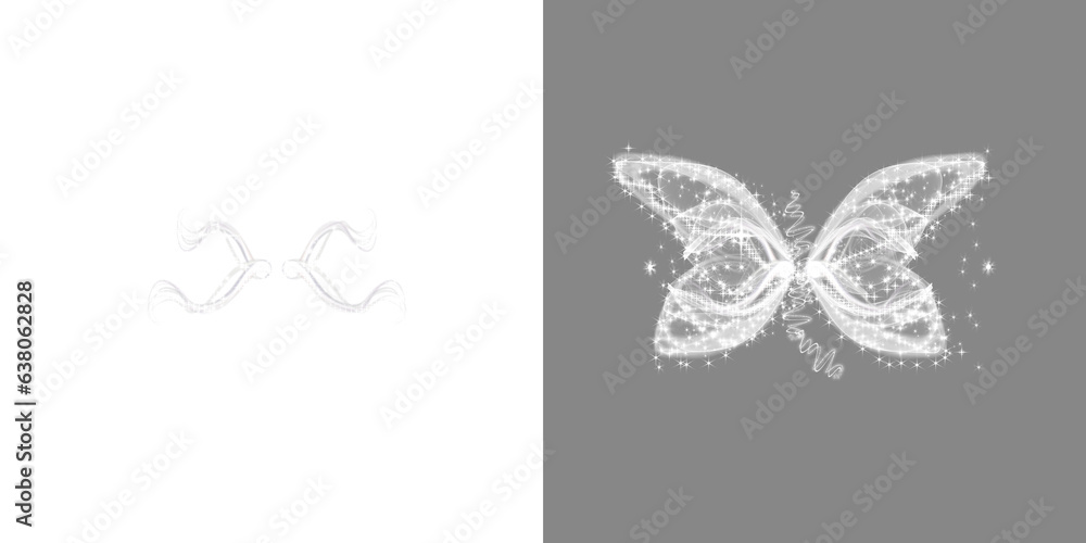 Magic beautiful butterflies wing isolated. Magic Angel Wings on ...