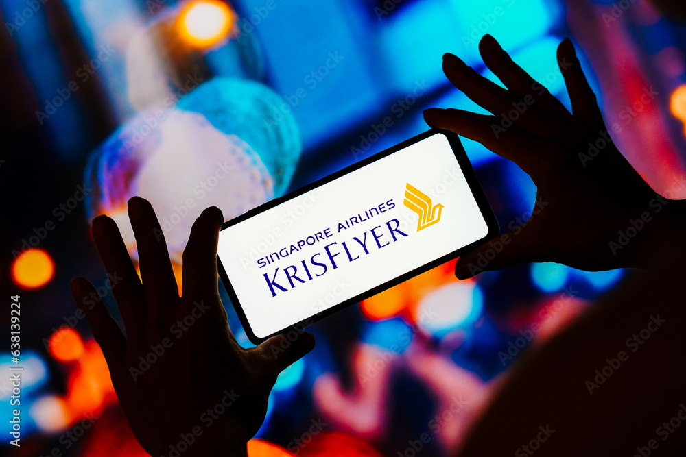 August 22, 2023, Brazil. In this photo illustration, the KrisFlyer ...