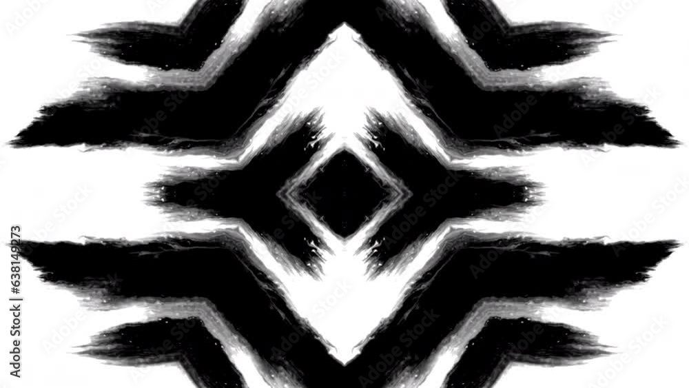 Black ink rorschach effect abstract background artistic flow splatter ...