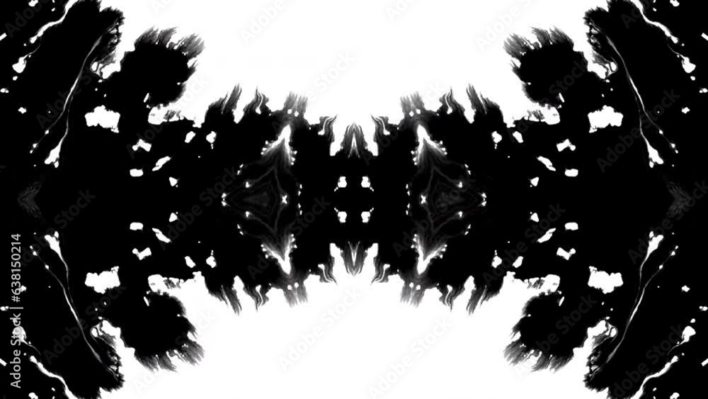 Black ink rorschach effect abstract background artistic flow splatter ...