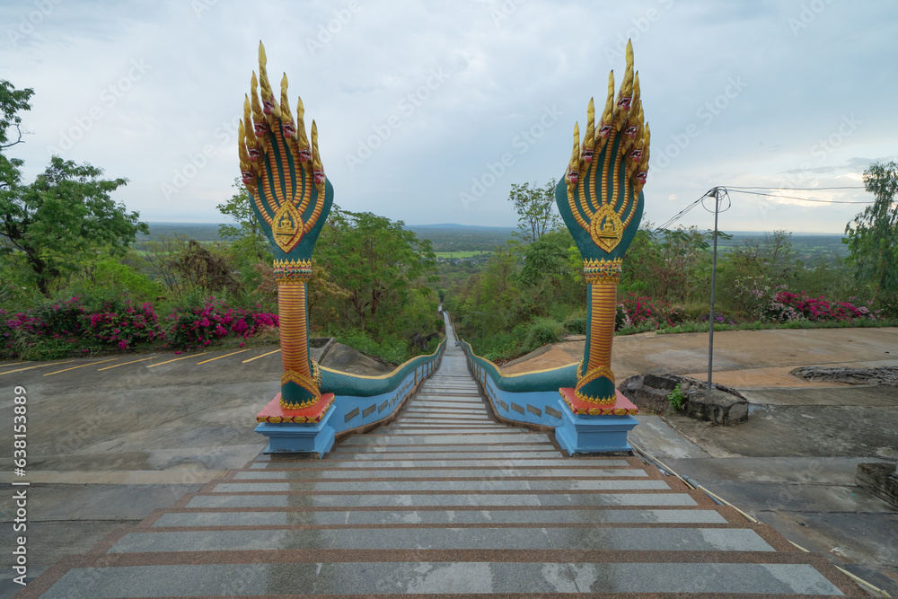 Wat Phra Bat Phu Pan Kham, temple pagoda is a buddhist temple in Khon ...