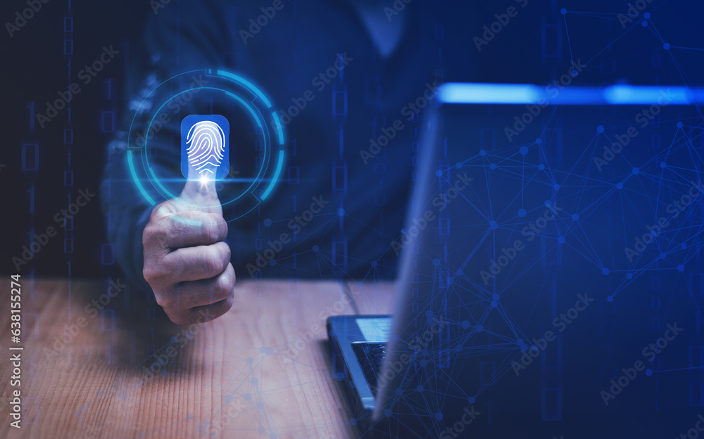 Poster Innovation for protection from digital cybercrime, Businessman ...