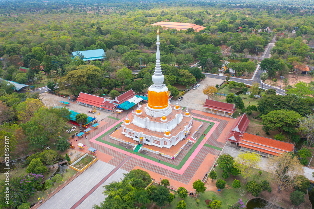 Phra That Na Dun temple pagoda is a buddhist temple in Maha Sarakham ...