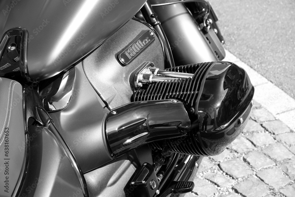 Zweizylinder Boxermotor mit 1800 cc eines BMW R 18 Motorrad Cruiser im ...