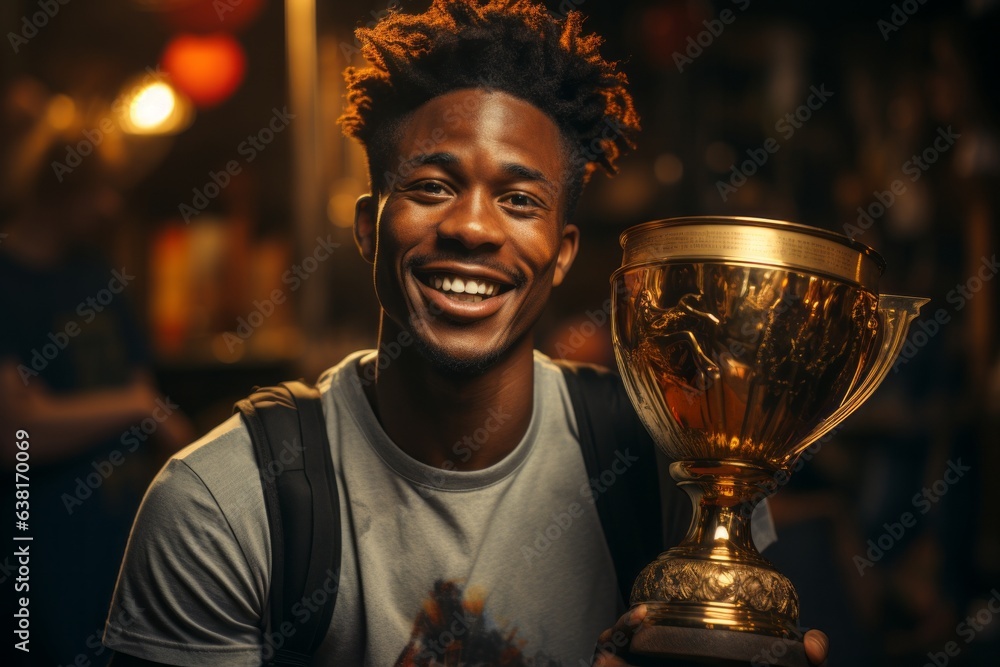 Person Celebrating Victory Success: First Place Achievement ...